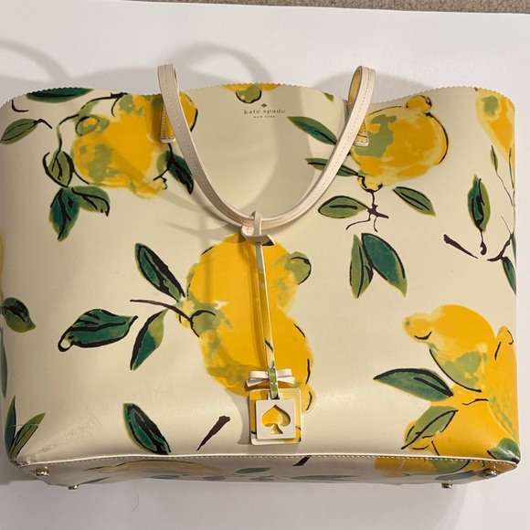 kate spade | Bags | Kate Spade Cream And Yellow Lemon Tote | Poshmark
